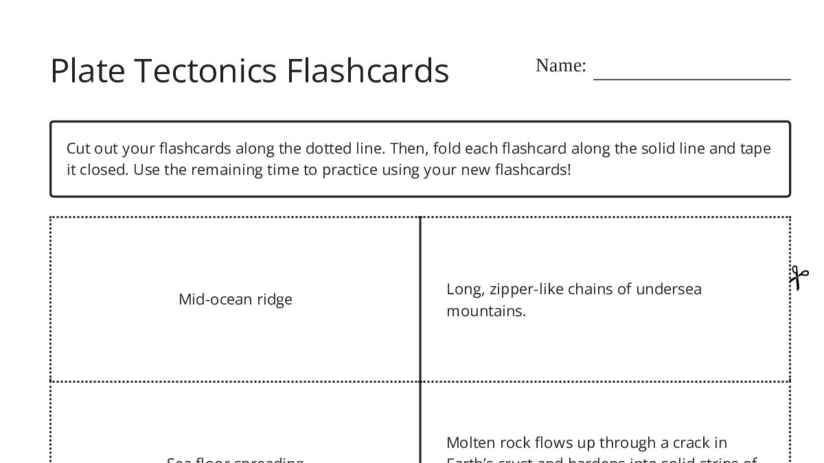 Plate Tectonics Flashcards - My Flashcard Maker: Create Your Own Flashcards