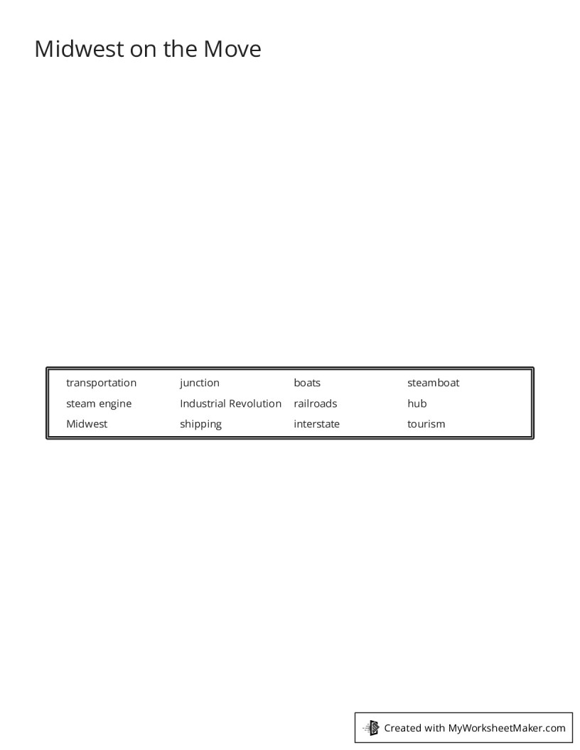 Midwest on the Move - My Worksheet Maker: Create Your Own Worksheets