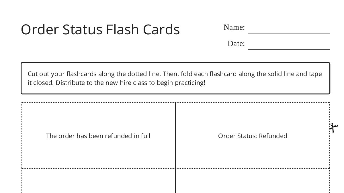 Order Status Flash Cards - My Flashcard Maker: Create Your Own Flashcards