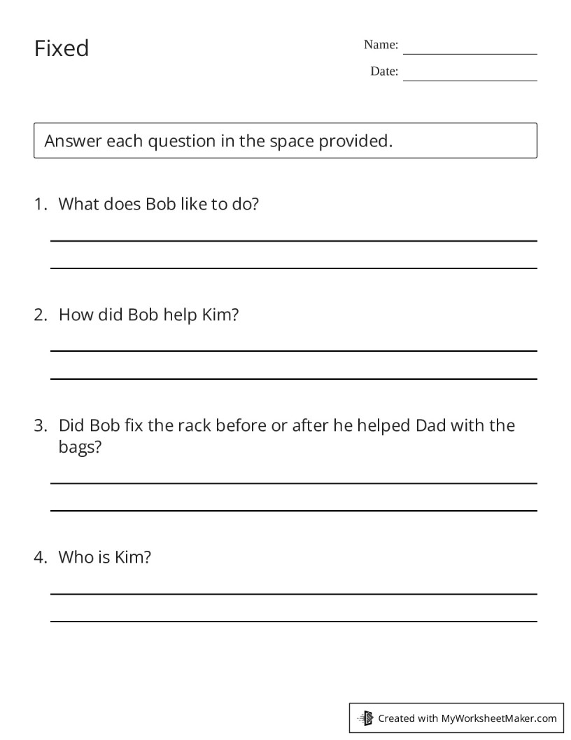 Fixed - My Worksheet Maker: Create Your Own Worksheets