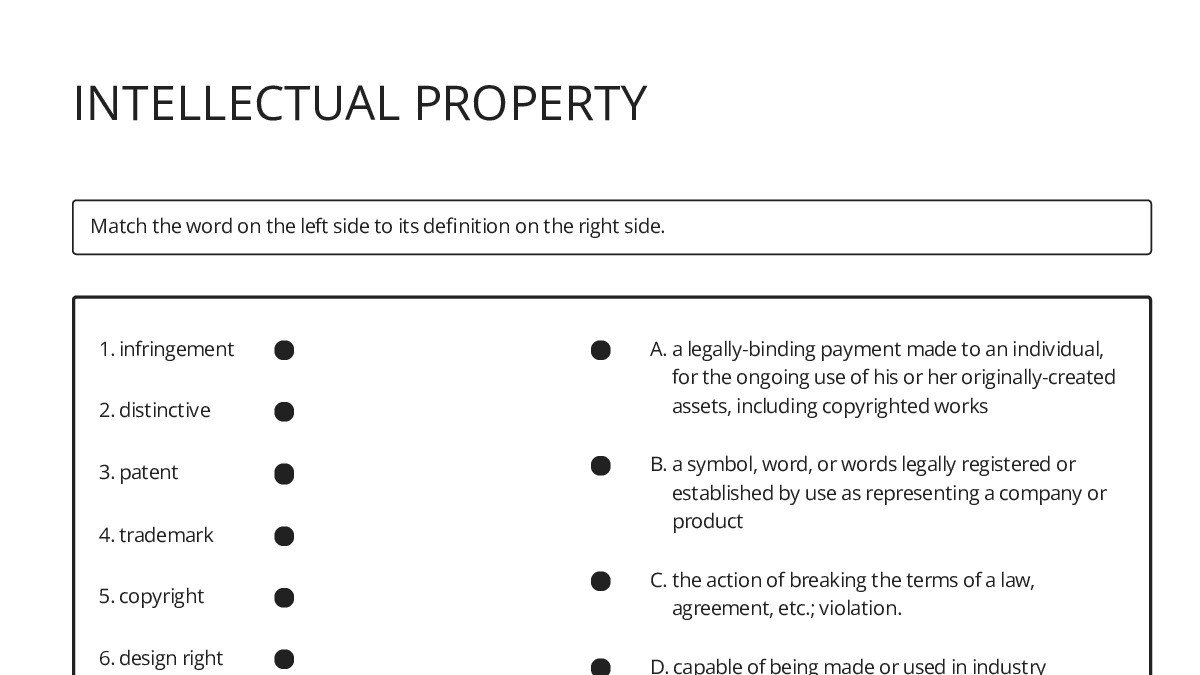 INTELLECTUAL PROPERTY - My Worksheet Maker: Create Your Own Worksheets