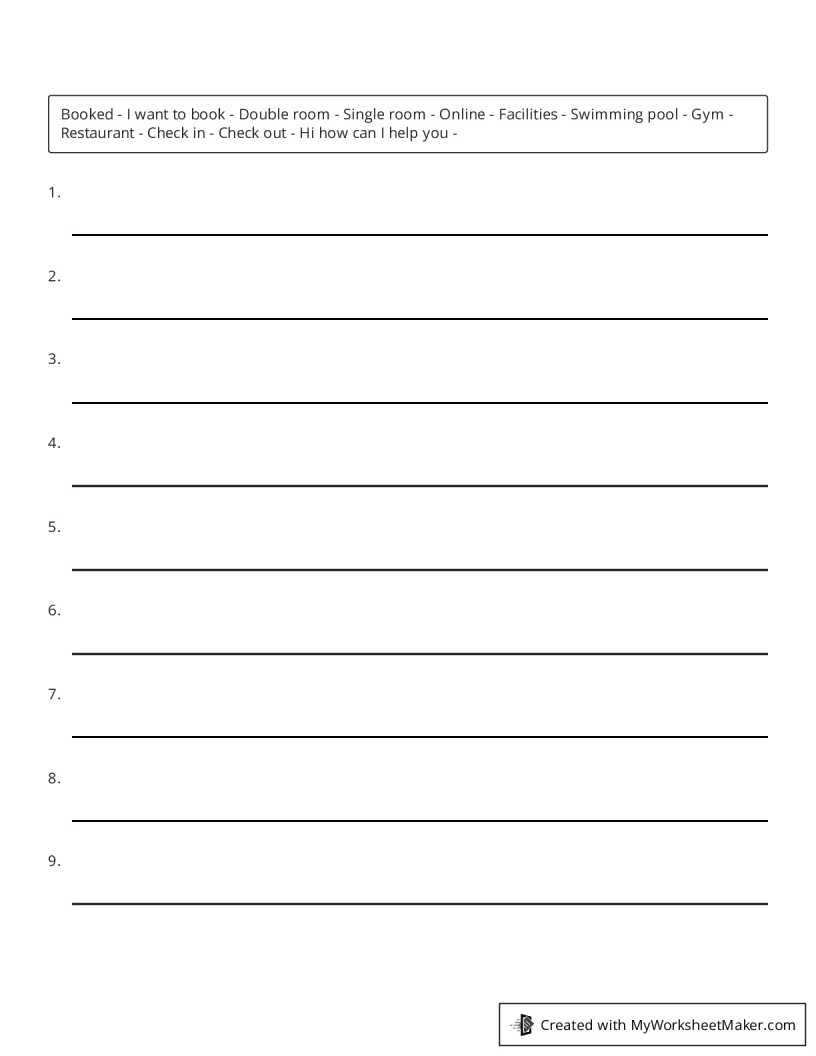 Worksheet - My Worksheet Maker: Create Your Own Worksheets