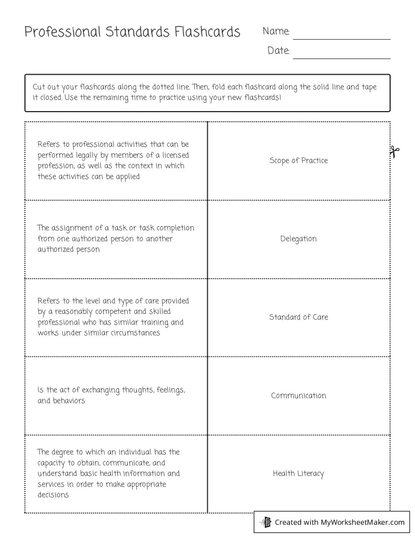 Professional Standards Flashcards - My Flashcard Maker: Create Your Own Flashcards