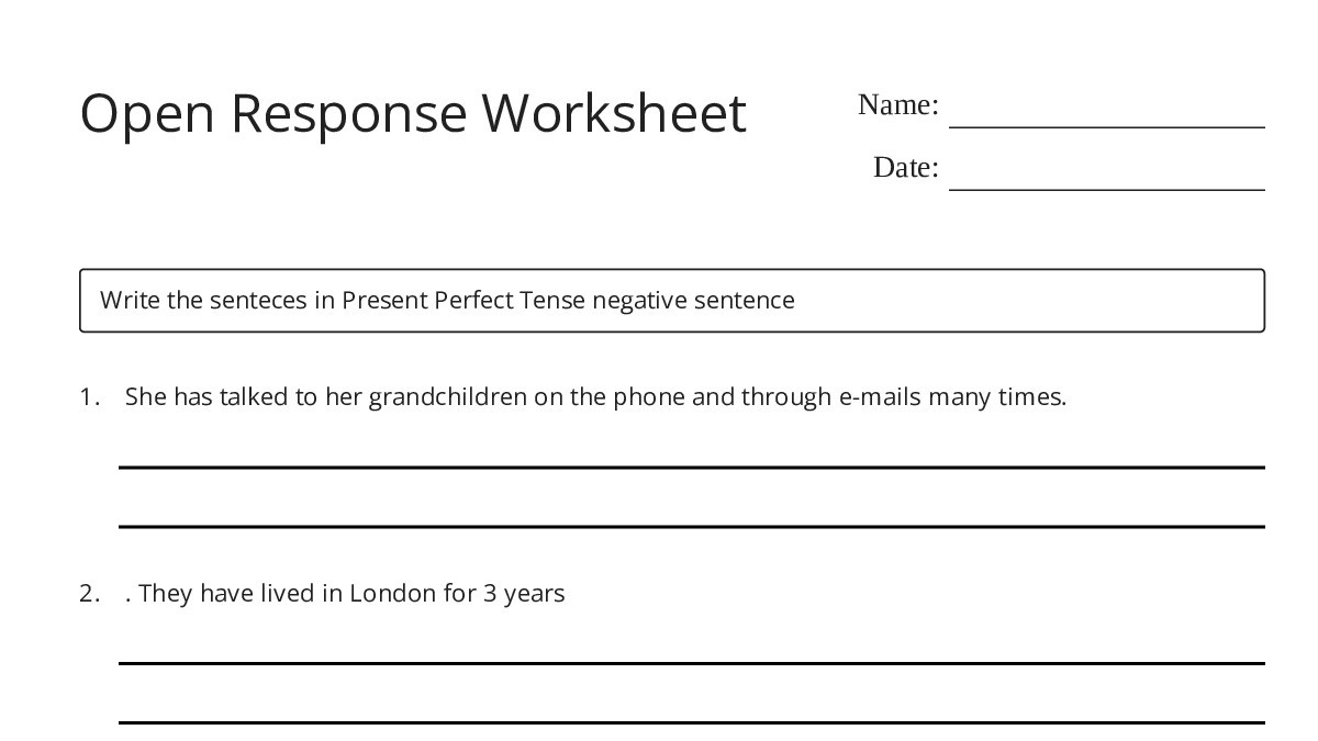 Open Response Worksheet - My Worksheet Maker: Create Your Own Worksheets