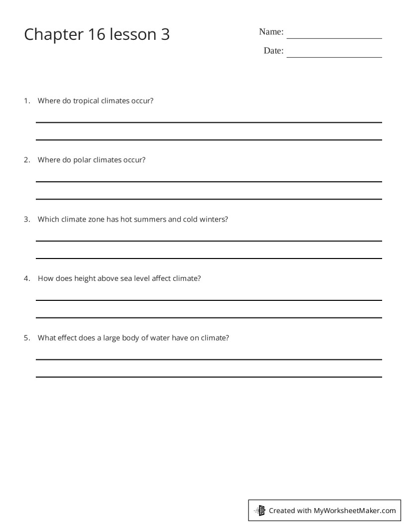 Chapter 16 lesson 3 - My Worksheet Maker: Create Your Own Worksheets