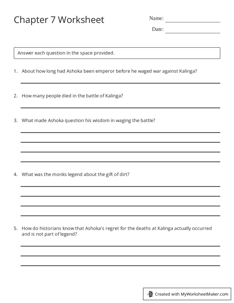 Chapter 7 Worksheet - My Worksheet Maker: Create Your Own Worksheets