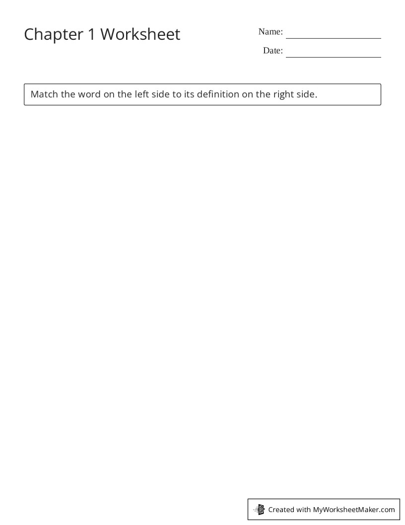 Chapter 1 Worksheet - My Worksheet Maker: Create Your Own Worksheets