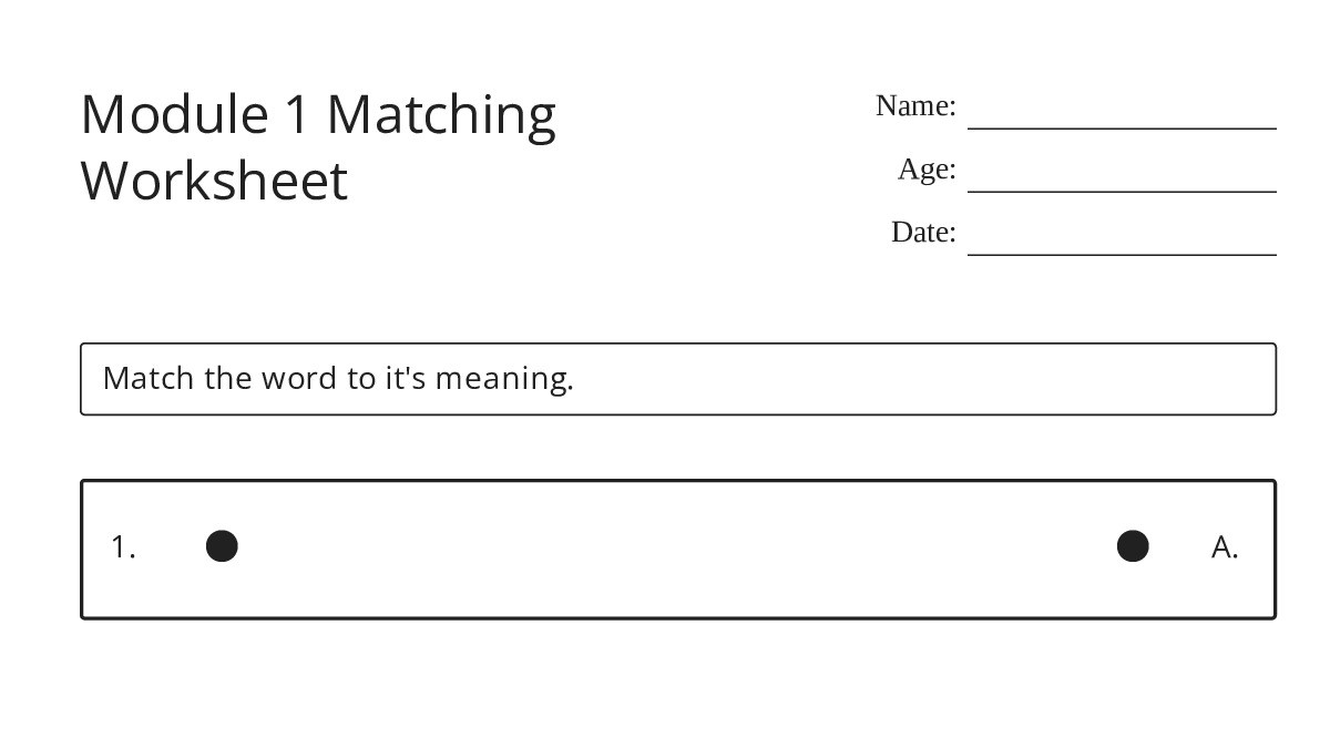 Module 1 Matching Worksheet - My Worksheet Maker: Create Your Own ...