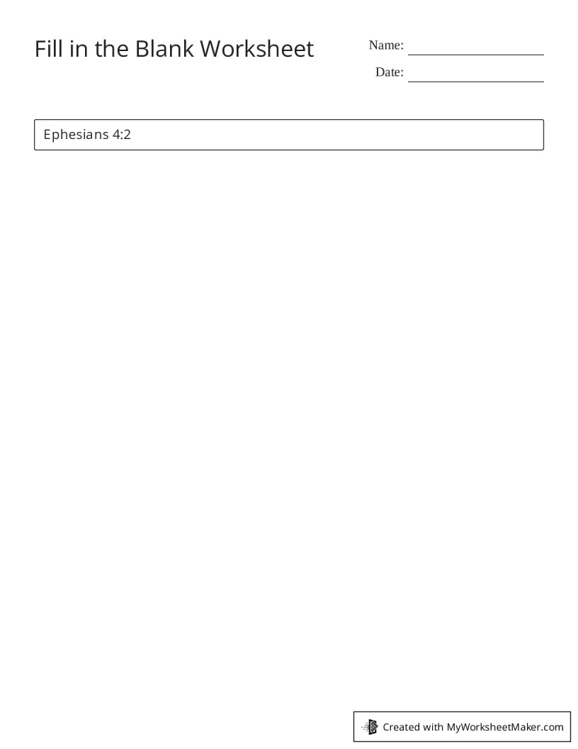 Fill in the Blank Worksheet - My Worksheet Maker: Create Your Own ...