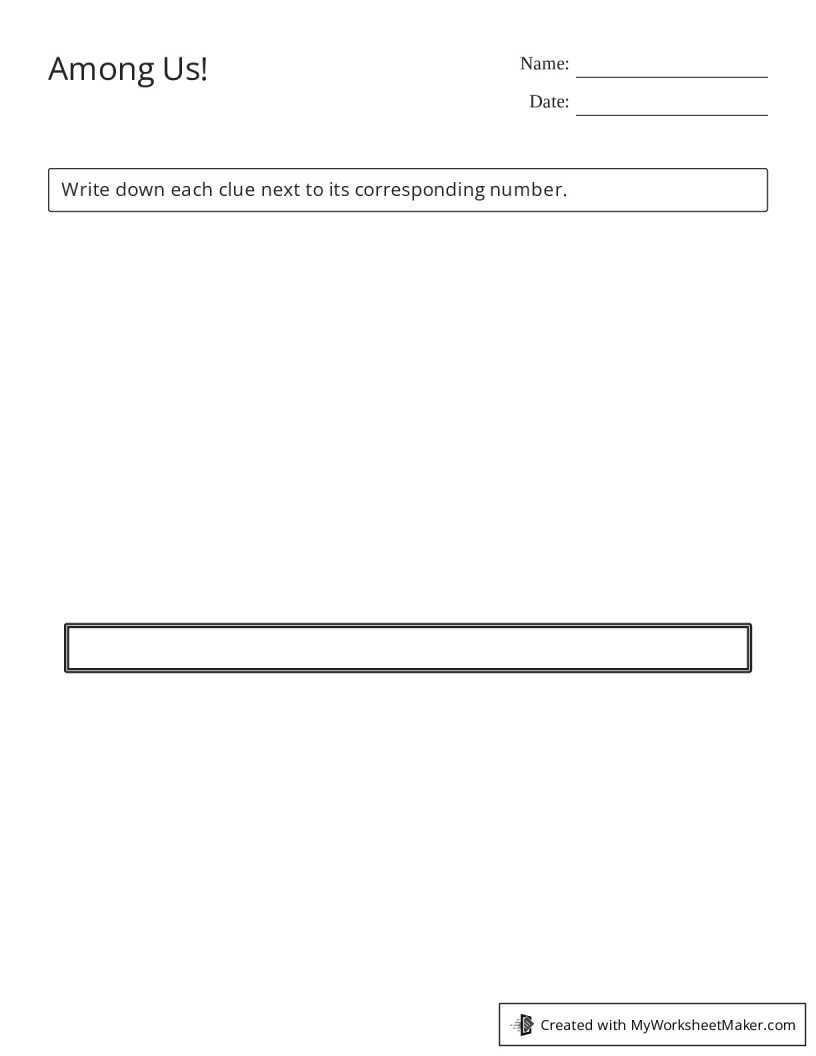 Among Us! - My Worksheet Maker: Create Your Own Worksheets