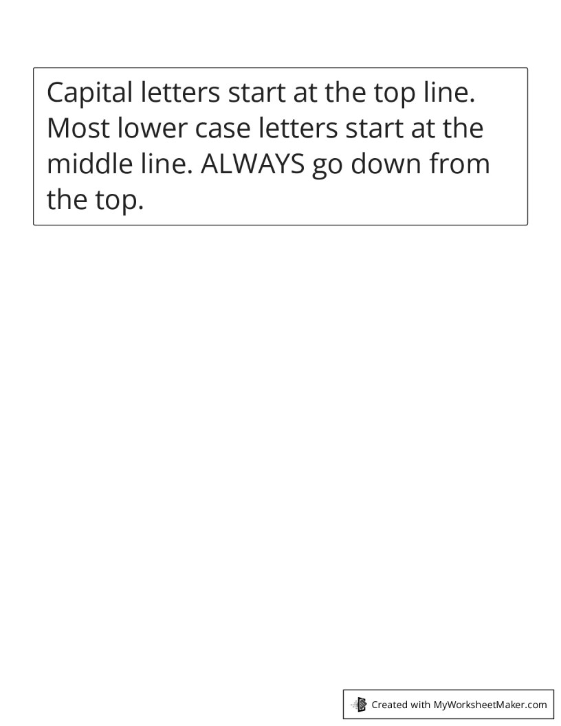 Handwriting Practice - My Worksheet Maker: Create Your Own Worksheets