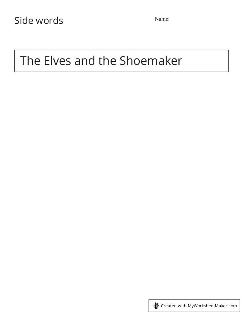 Side words - My Worksheet Maker: Create Your Own Worksheets