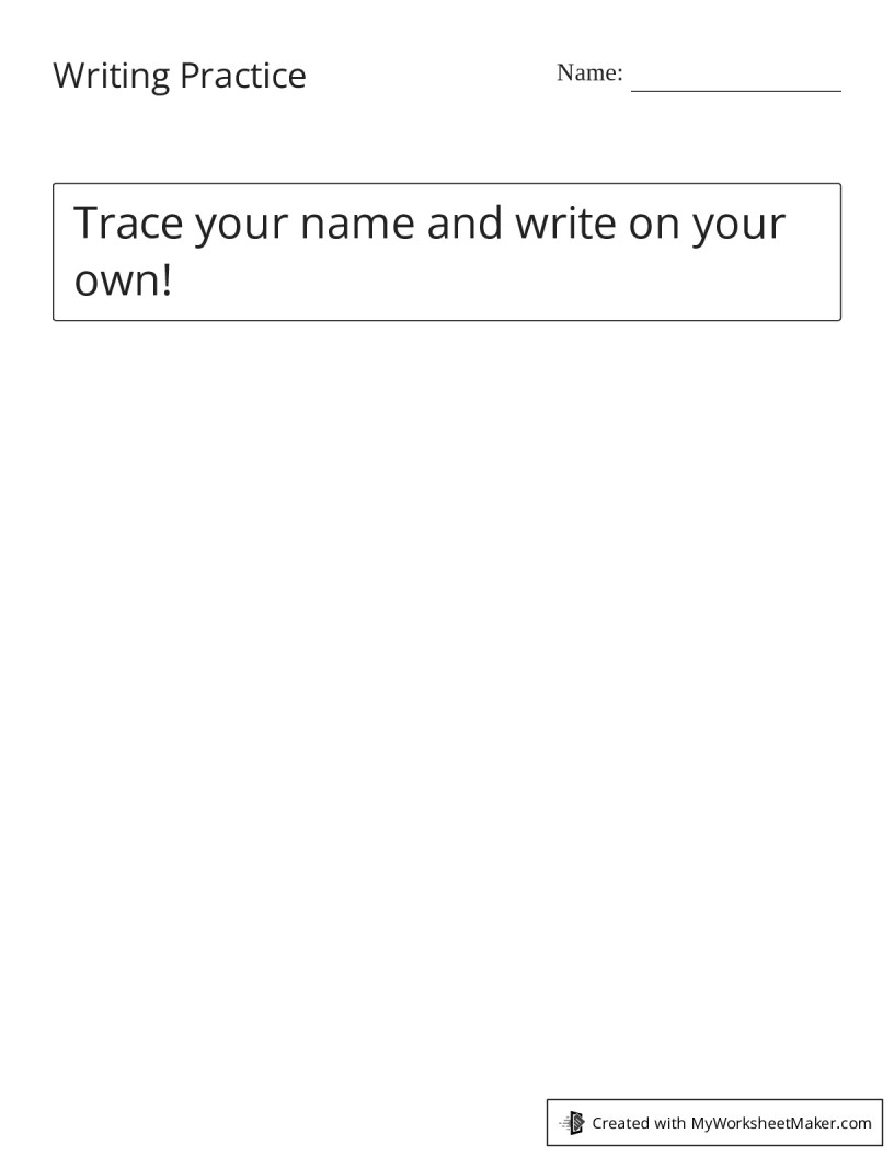Writing Practice - My Worksheet Maker: Create Your Own Worksheets