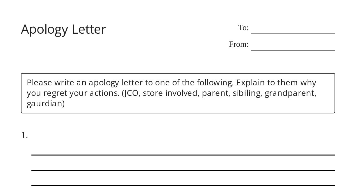 Apology Letter - My Worksheet Maker: Create Your Own Worksheets