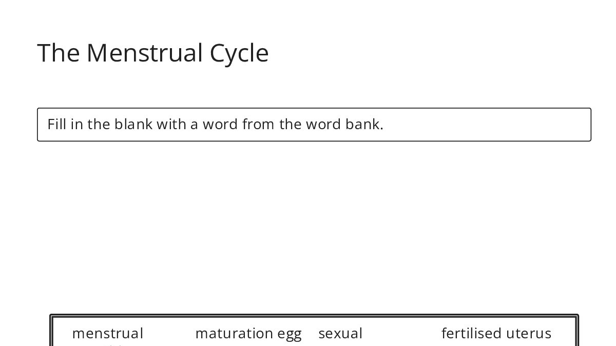 The Menstrual Cycle - My Worksheet Maker: Create Your Own Worksheets