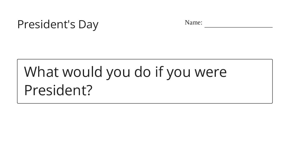President's Day - My Worksheet Maker: Create Your Own Worksheets