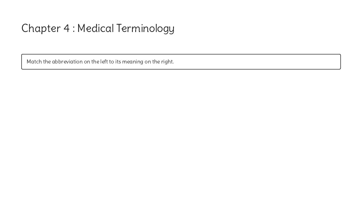 Chapter 4 : Medical Terminology - My Worksheet Maker: Create Your Own ...