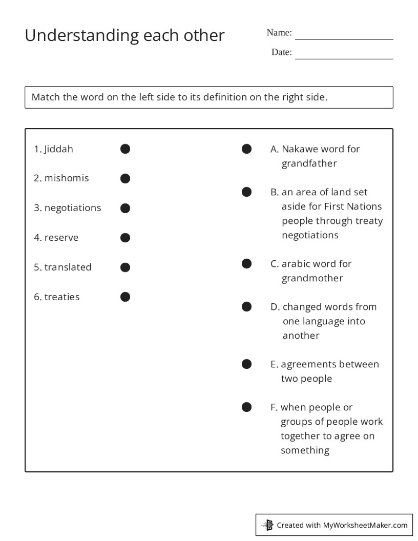 Understanding each other - My Worksheet Maker: Create Your Own Worksheets