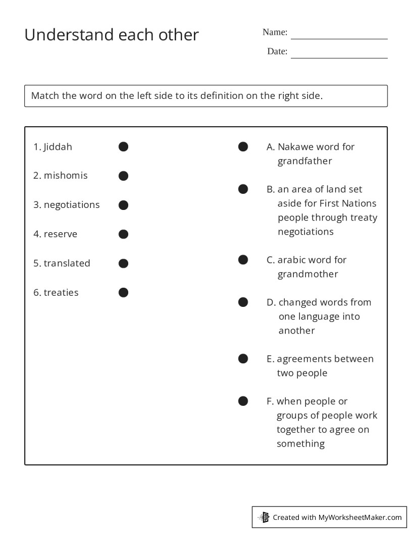 Understand each other - My Worksheet Maker: Create Your Own Worksheets