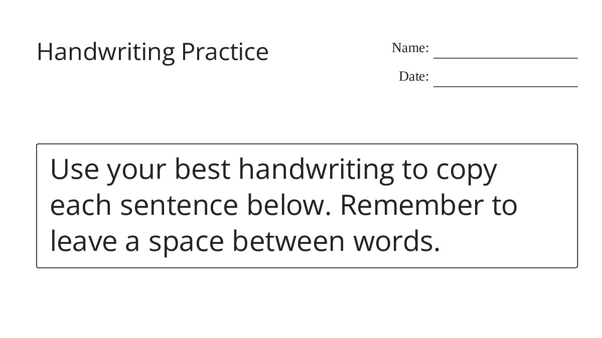Handwriting Practice - My Worksheet Maker: Create Your Own Worksheets