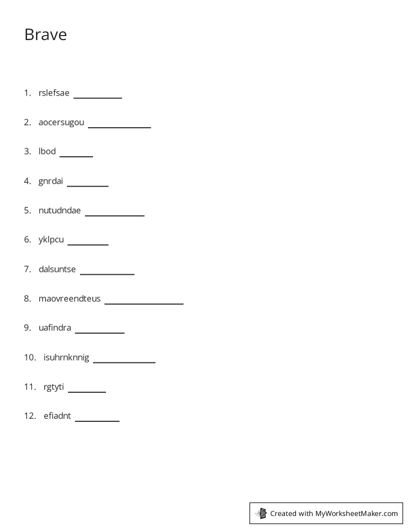 Brave - My Worksheet Maker: Create Your Own Worksheets