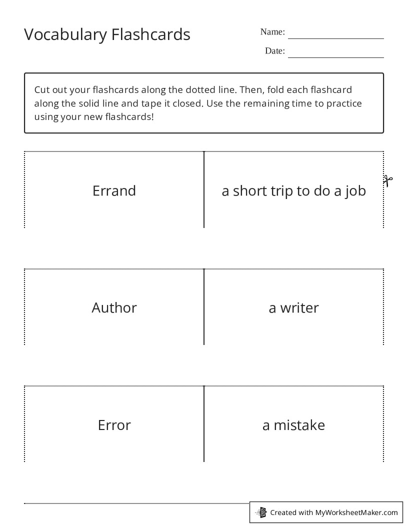 Vocabulary Flashcards - My Flashcard Maker: Create Your Own Flashcards