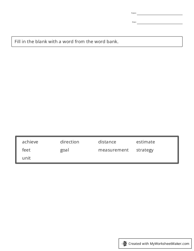 Fill in the Blank Worksheet - My Worksheet Maker: Create Your Own ...