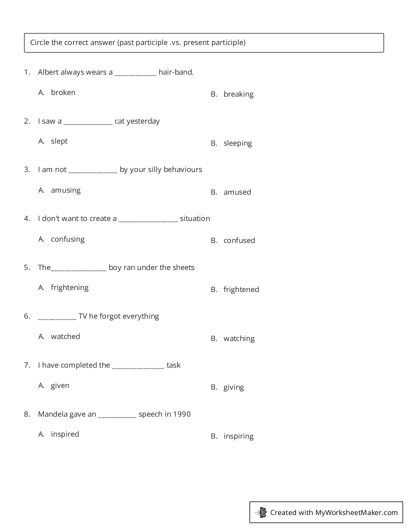 Multiple Choice Worksheet - My Worksheet Maker: Create Your Own Worksheets