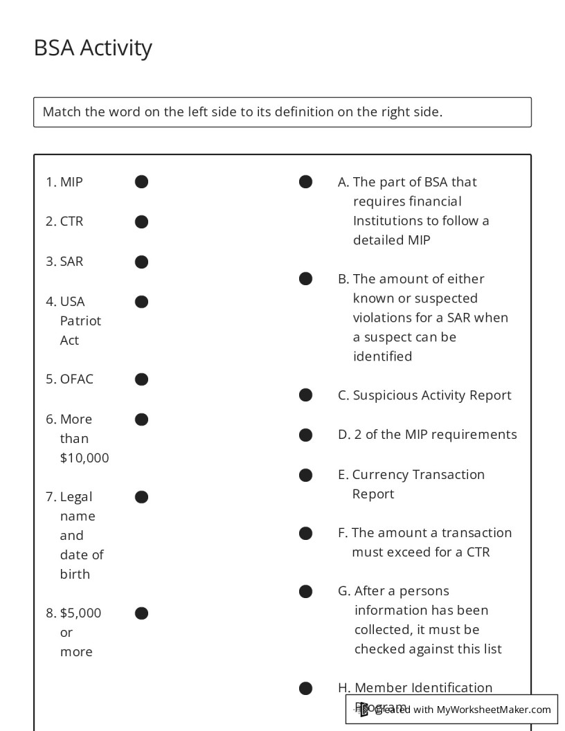 BSA Activity - My Worksheet Maker: Create Your Own Worksheets