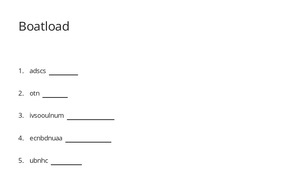Boatload - My Worksheet Maker: Create Your Own Worksheets