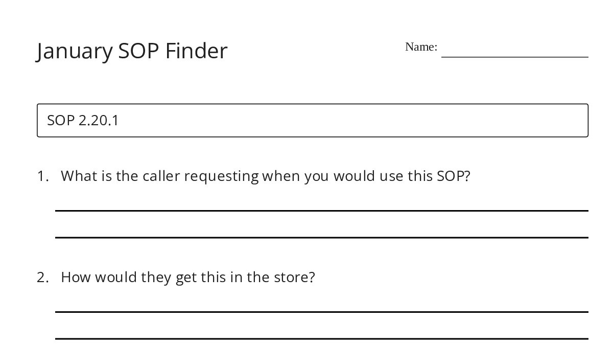 January SOP Finder - My Worksheet Maker: Create Your Own Worksheets