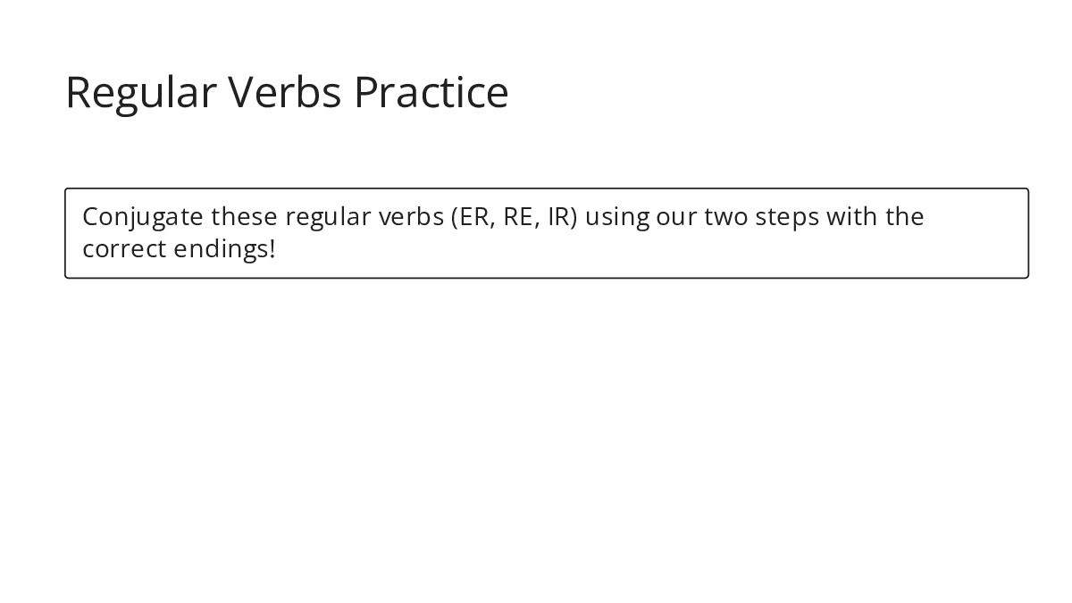 Regular Verbs Practice - My Worksheet Maker: Create Your Own Worksheets