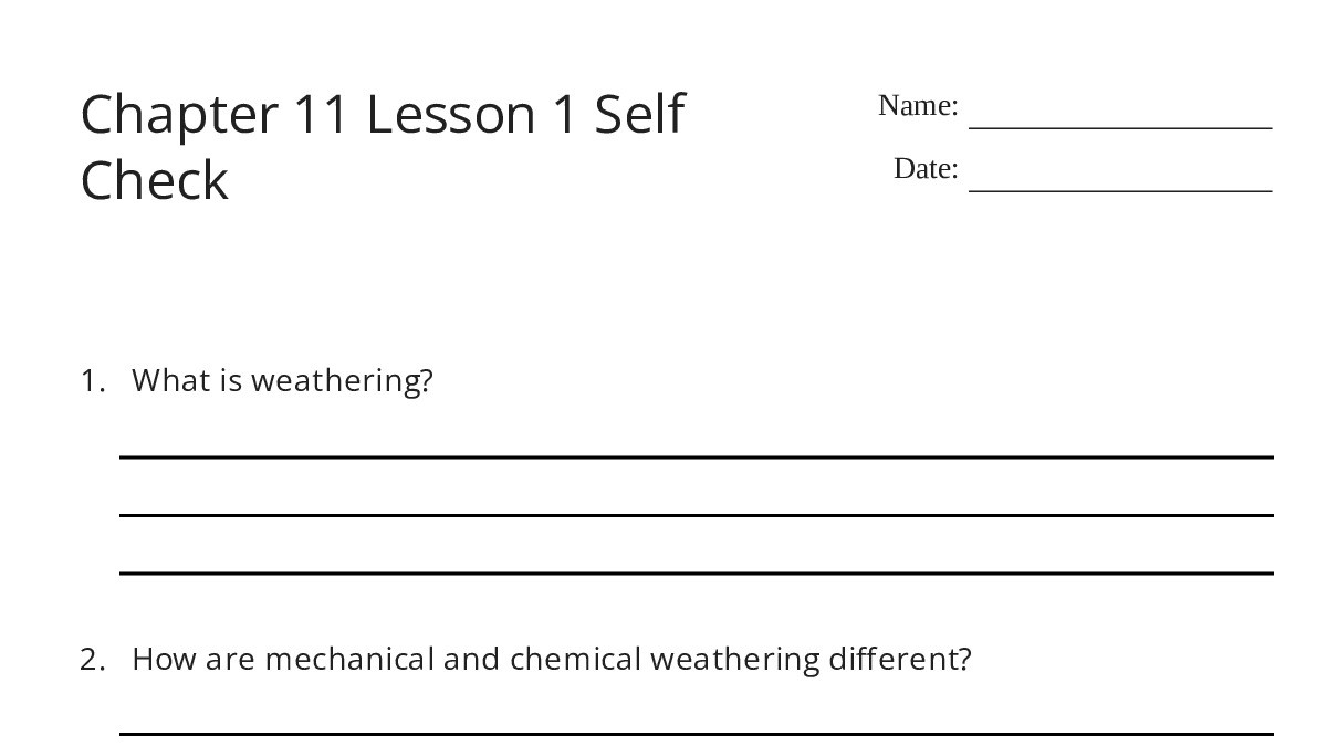 Chapter 11 Lesson 1 Self Check - My Worksheet Maker: Create Your Own ...