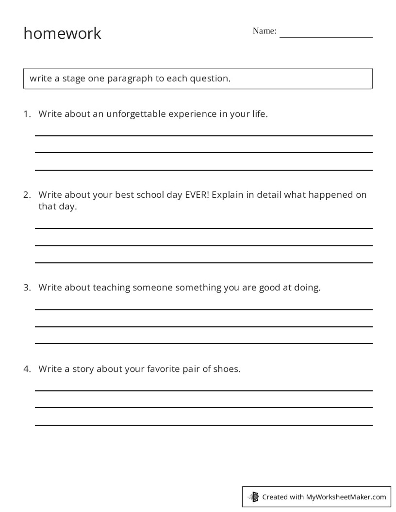 homework - My Worksheet Maker: Create Your Own Worksheets