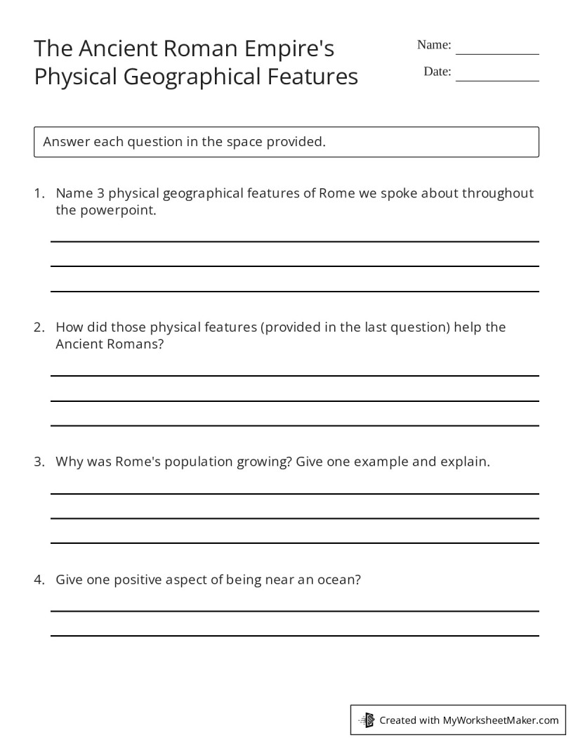 The Ancient Roman Empire's Physical Geographical Features - My ...