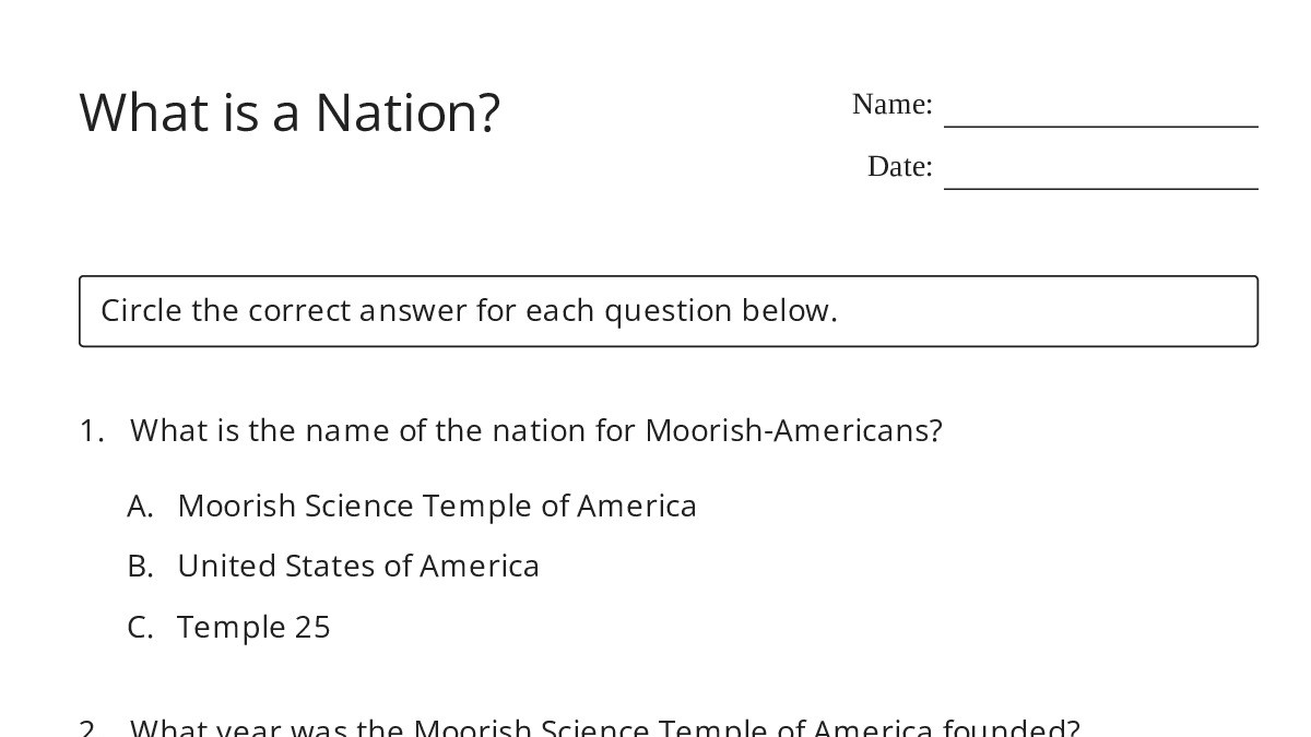 What is a Nation? - My Worksheet Maker: Create Your Own Worksheets