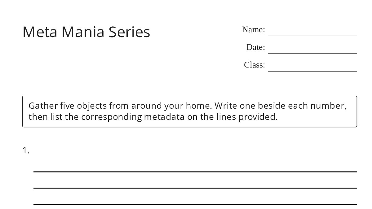 Meta Mania Series - My Worksheet Maker: Create Your Own Worksheets