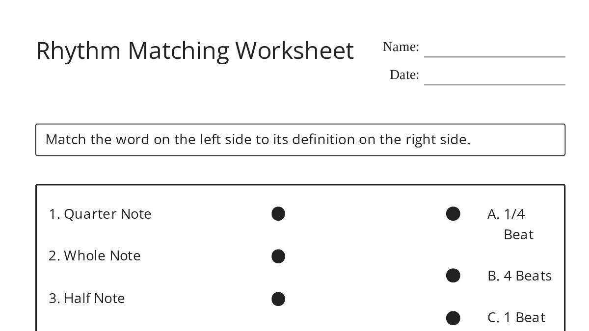 Rhythm Matching Worksheet - My Worksheet Maker: Create Your Own Worksheets