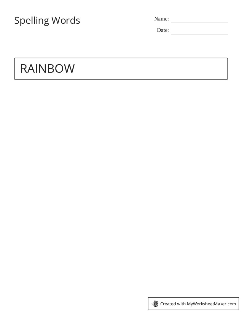 Spelling Words - My Worksheet Maker: Create Your Own Worksheets