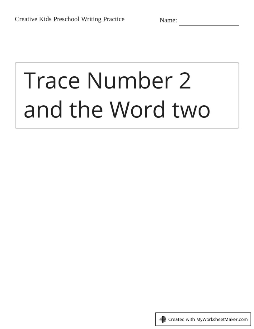 Creative Kids Preschool Writing Practice - My Worksheet Maker: Create ...