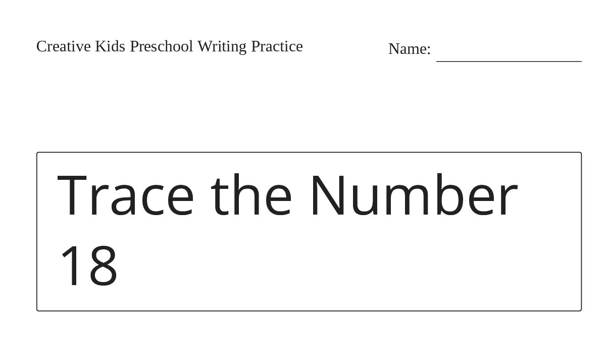 Creative Kids Preschool Writing Practice - My Worksheet Maker: Create ...