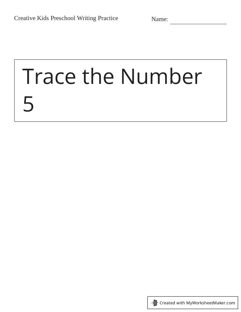 Creative Kids Preschool Writing Practice - My Worksheet Maker: Create ...