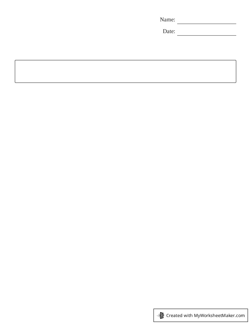 Worksheet - My Worksheet Maker: Create Your Own Worksheets