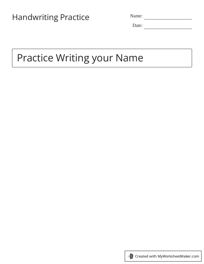 Handwriting Practice - My Worksheet Maker: Create Your Own Worksheets