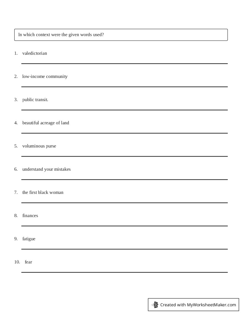 Worksheet - My Worksheet Maker: Create Your Own Worksheets