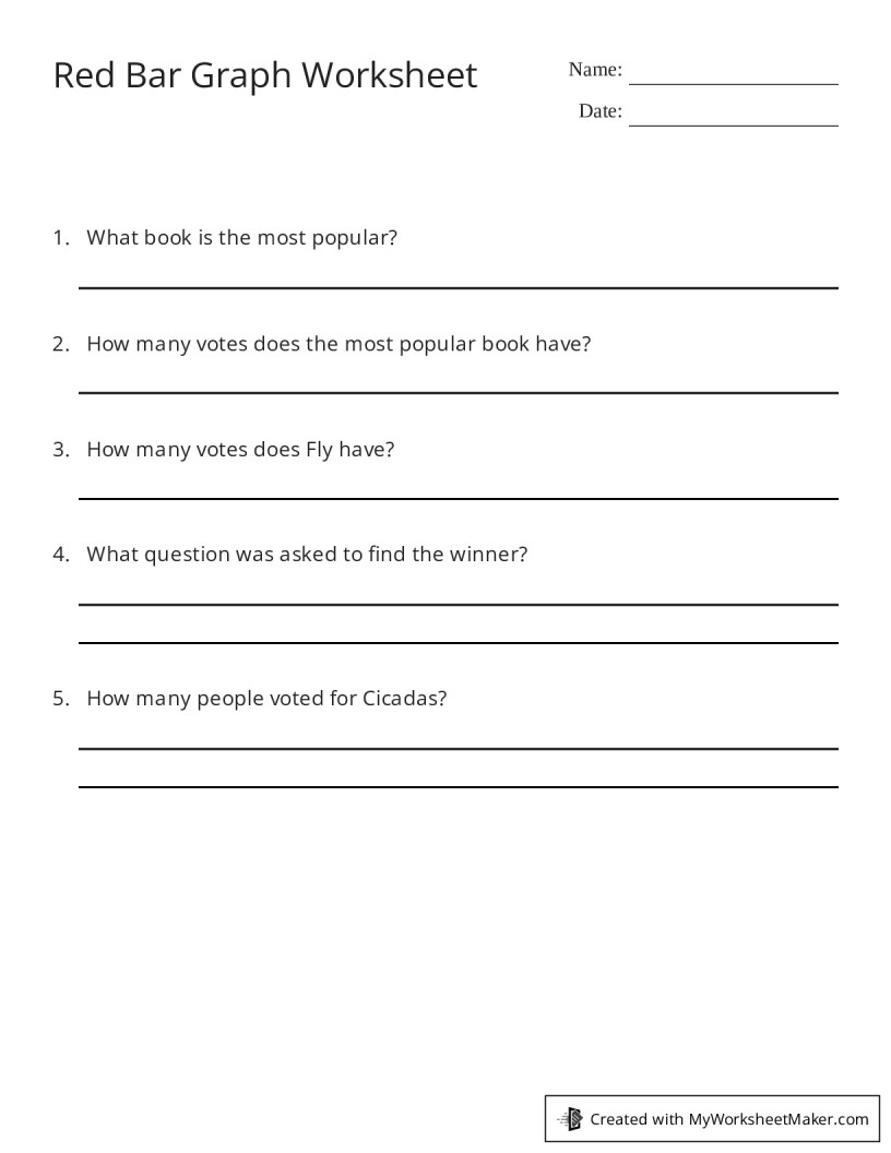 Red Bar Graph Worksheet - My Worksheet Maker: Create Your Own Worksheets
