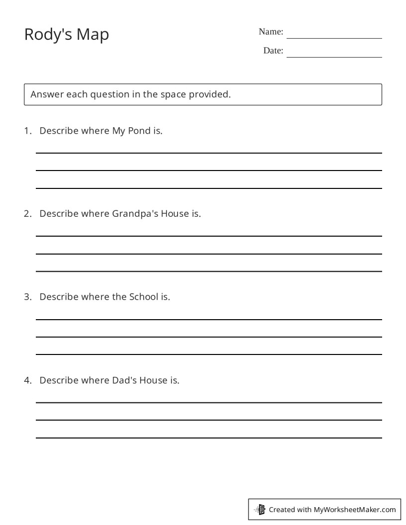 Rody's Map - My Worksheet Maker: Create Your Own Worksheets