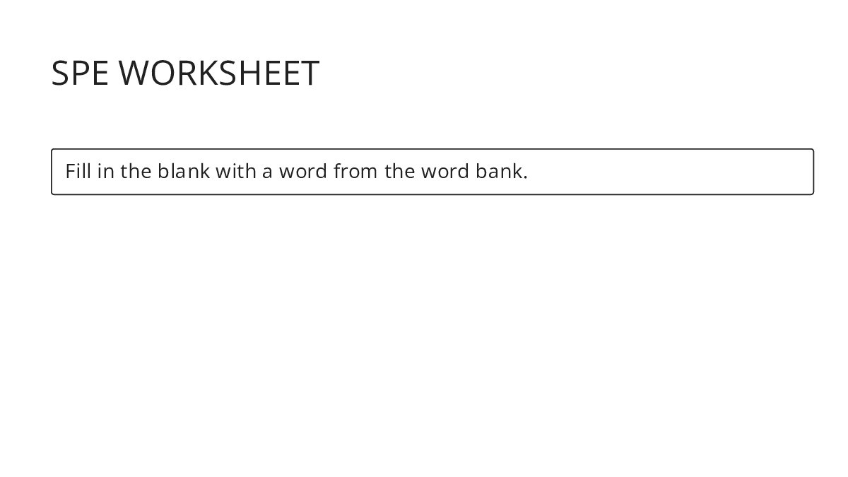 SPE WORKSHEET - My Worksheet Maker: Create Your Own Worksheets