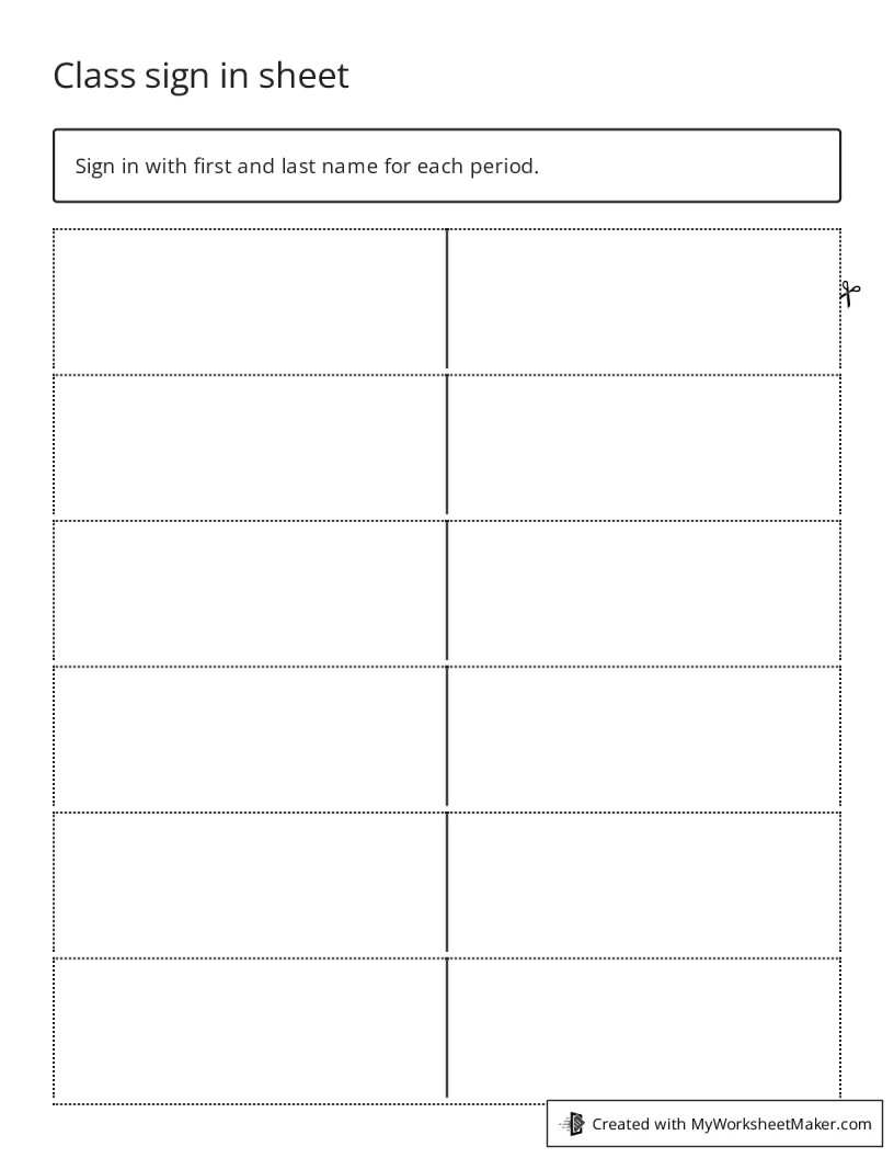 Class sign in sheet - My Flashcard Maker: Create Your Own Flashcards