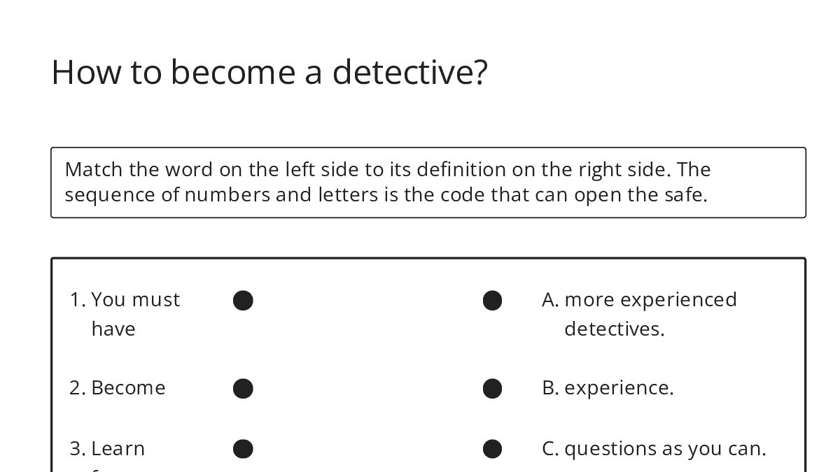 How to become a detective? - My Worksheet Maker: Create Your Own Worksheets